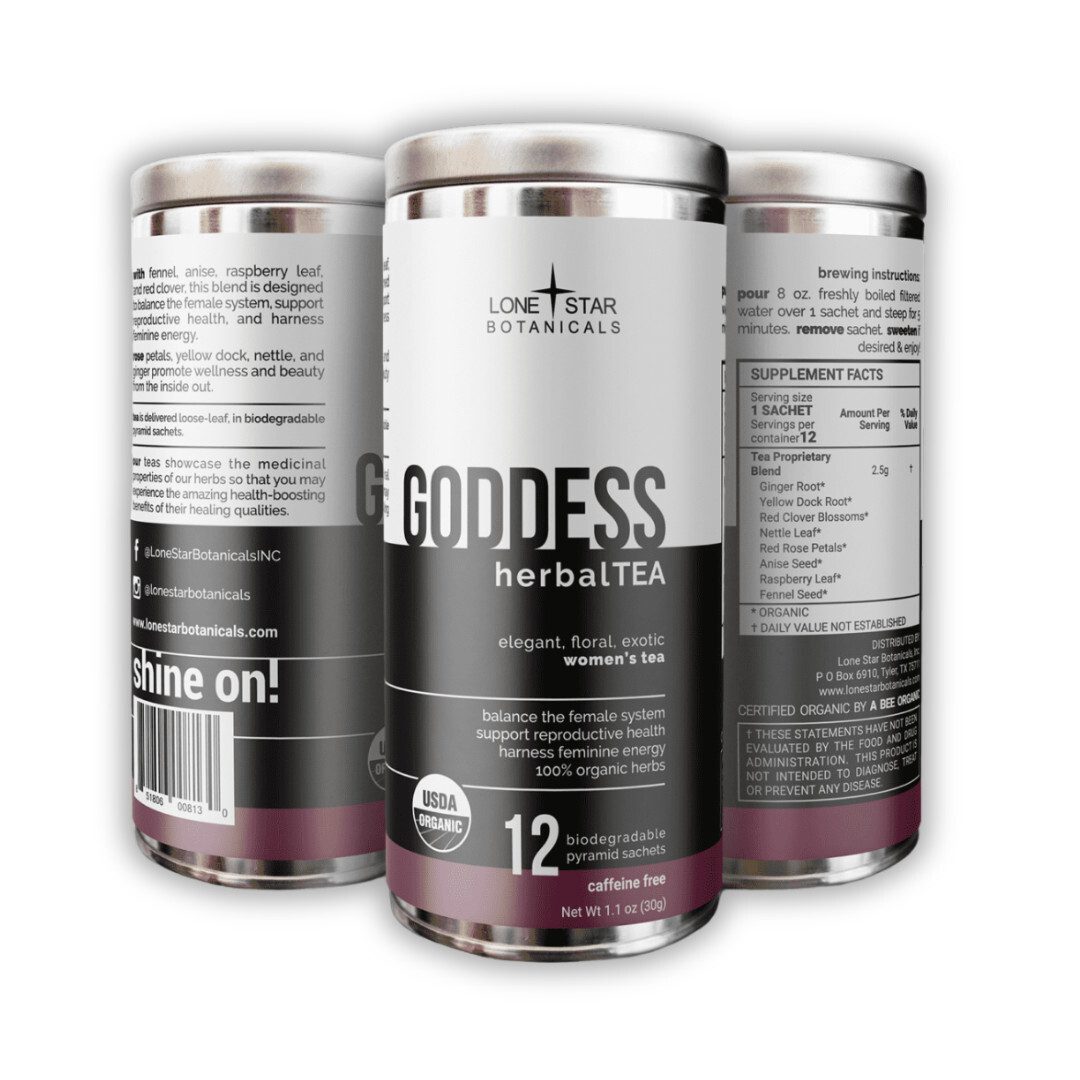 GODDESS (Women's Tea - 12 Sachets) - Lone Star Botanicals